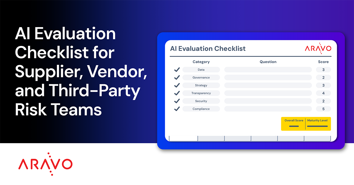 AI Evaluation Checklist for Supplier, Vendor, and Third-Party Risk ...